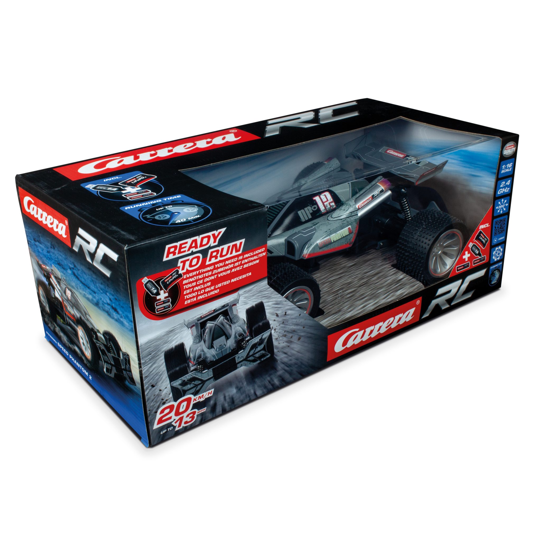 מכונית מרוץ 1:16 דגם Carrera Speed phantom 2 - Toystore